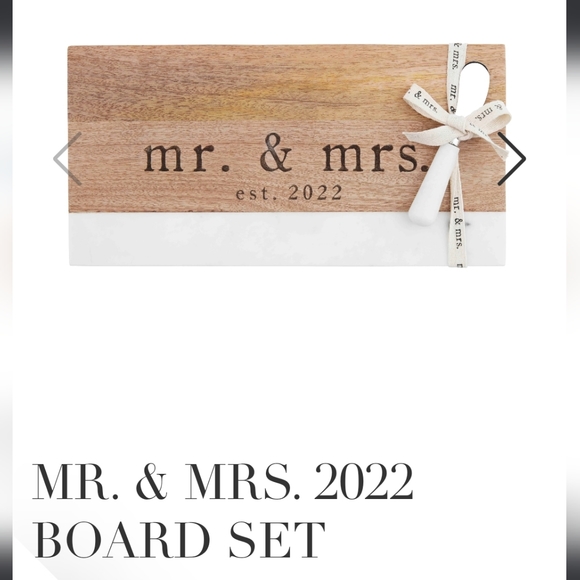 Mud Pie | Kitchen | Brand New Mud Pie Mr Mrs Est 222 Marble Mango Wood ...